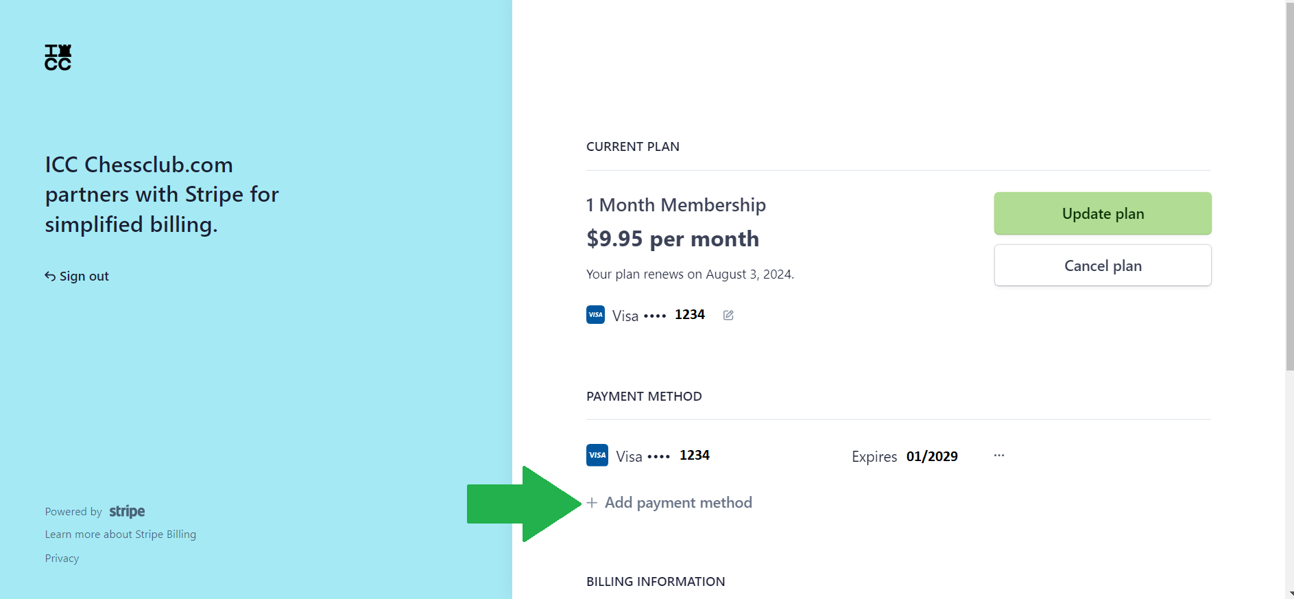 How do I update my payment method? – ICC Chessclub.com